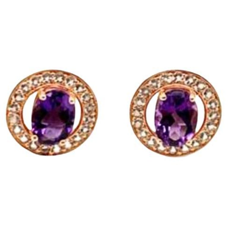 Princess Alexandra Earrings Featuring Grape Amethyst, Vanilla Topaz For ...