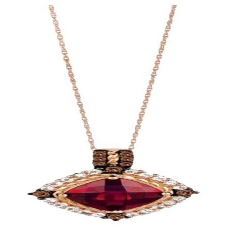 Princess Alexandra Pendant featuring Raspberry Rhodolite, Vanilla Topaz, Choco For Sale at 1stDibs