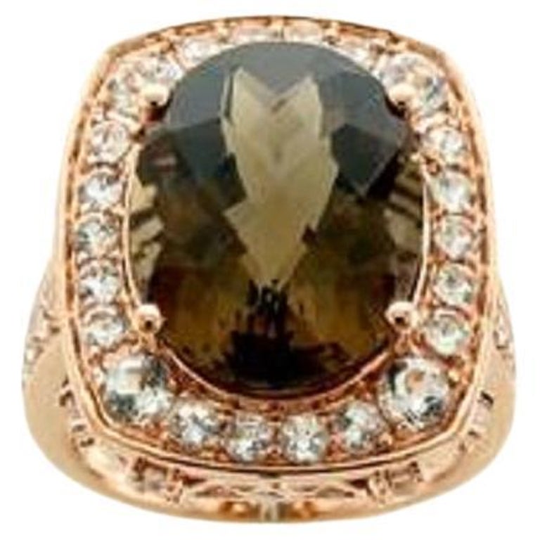 Princess Alexandra Ring featuring Chocolate Quartz, Vanilla Topaz set ...