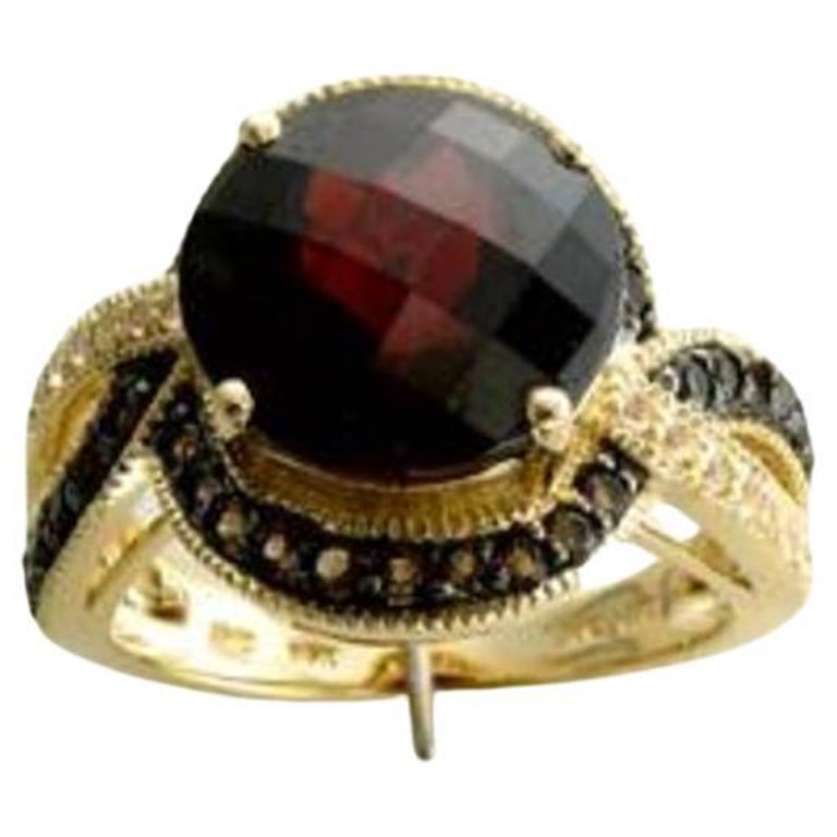 Princess Alexandra Ring Featuring Raspberry Rhodolite, Chocolate Quartz ...