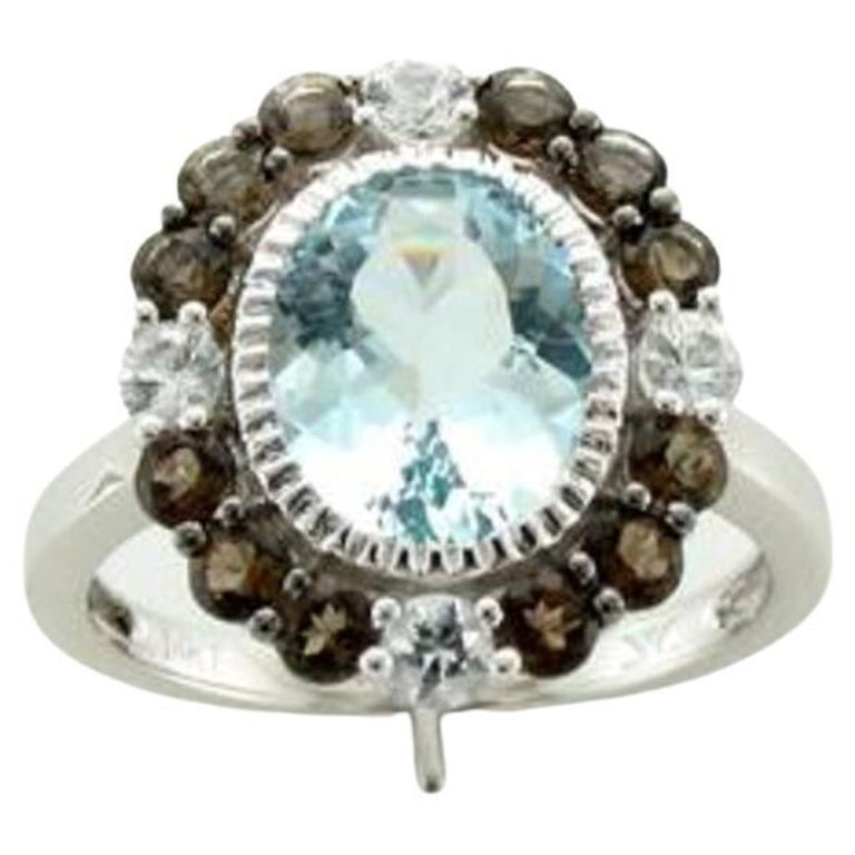 Princess Alexandra Ring Featuring Sea Blue Aquamarine, White Sapphire ...