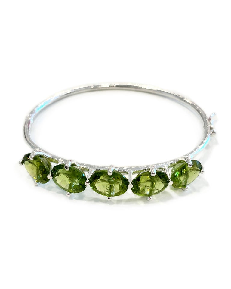 Princess Bangle in Peridot and Sterling Silver For Sale at 1stDibs