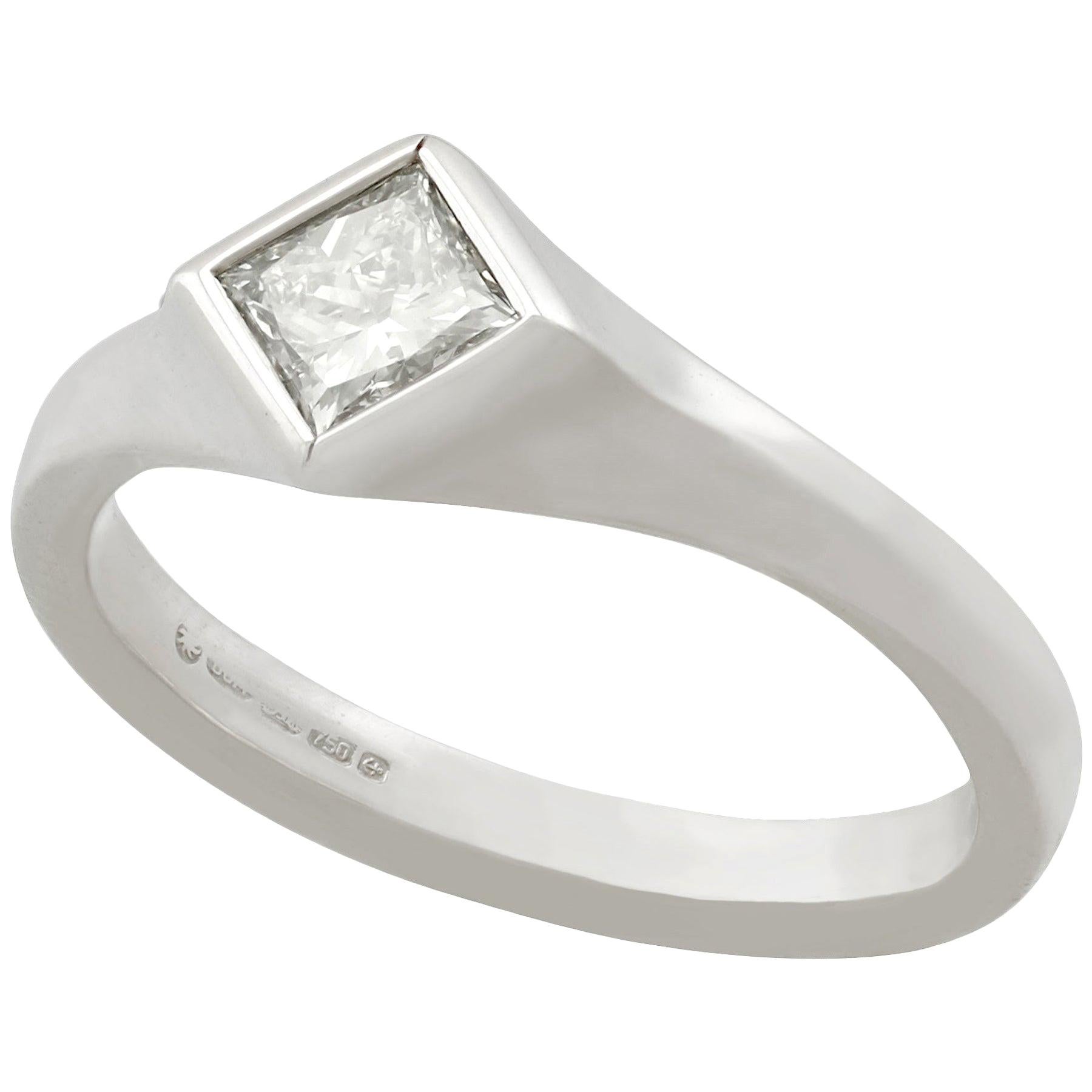 Contemporary Diamond and White Gold Solitaire Engagement Ring For Sale ...