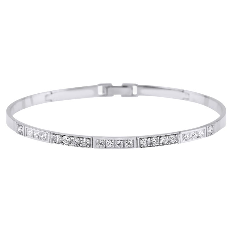 Princess Cut Diamond Bangle 1.38ctw For Sale at 1stDibs