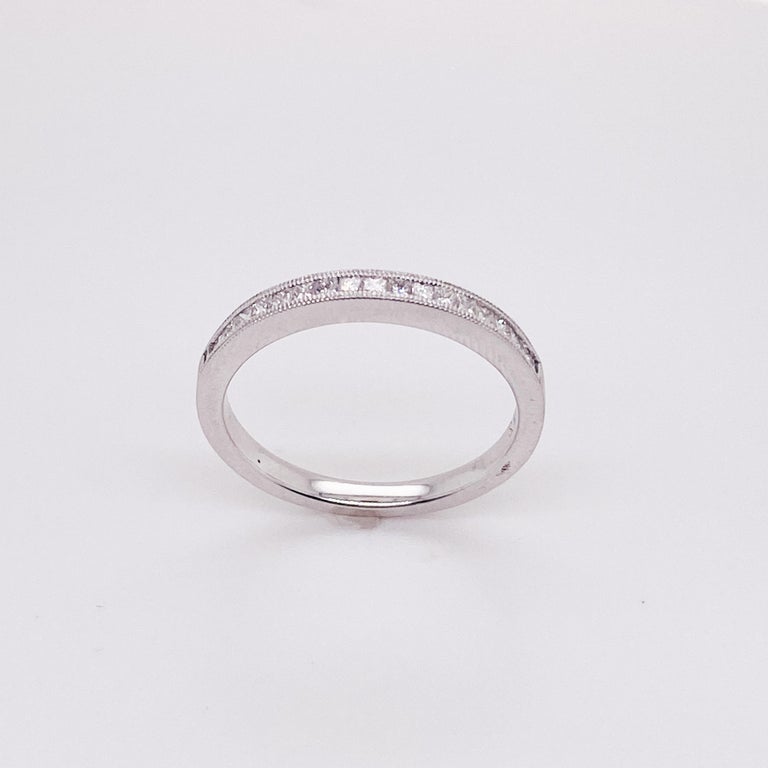 Customizable Princess Cut Diamond Channel Band in 14k White Gold .17ct ...