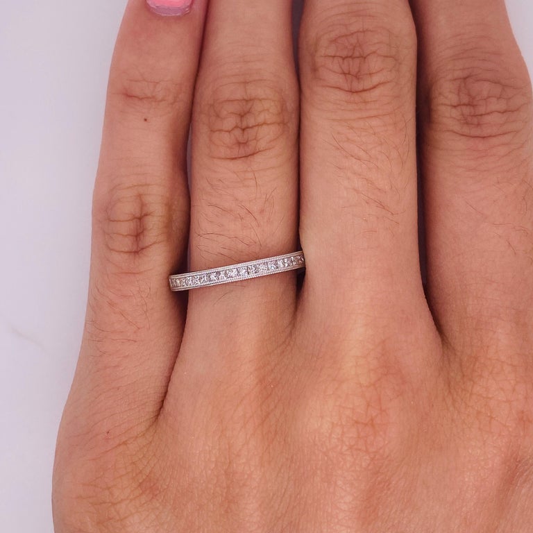 Customizable Princess Cut Diamond Channel Band in 14k White Gold .17ct ...