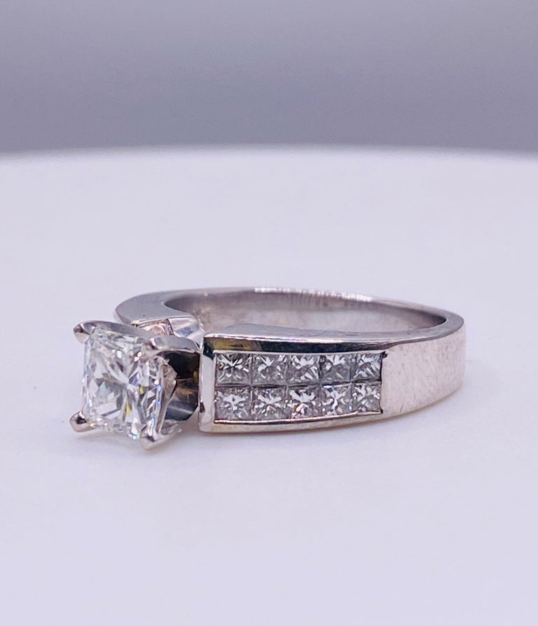 Princess Cut Diamond Engagement Ring For Sale at 1stDibs