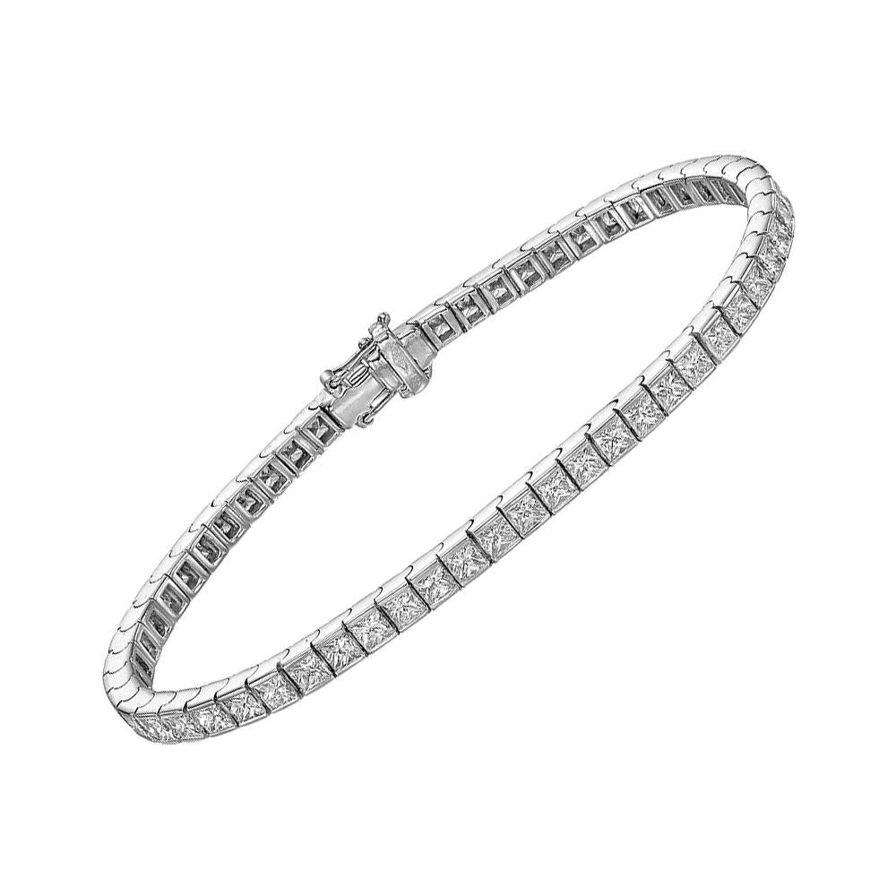 Princess-Cut Diamond Line Bracelet '9.12 Carat' at 1stDibs | line 9.12
