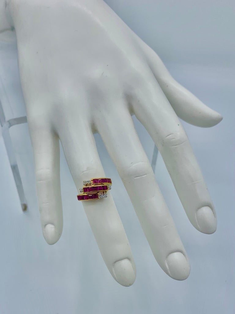 Princess Cut Ruby Diamond Ring Stacking Stack 14 Karat Gold Wedding ...