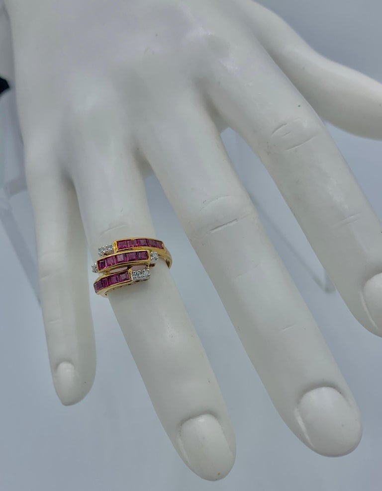 Princess Cut Ruby Diamond Ring Stacking Stack 14 Karat Gold Wedding ...