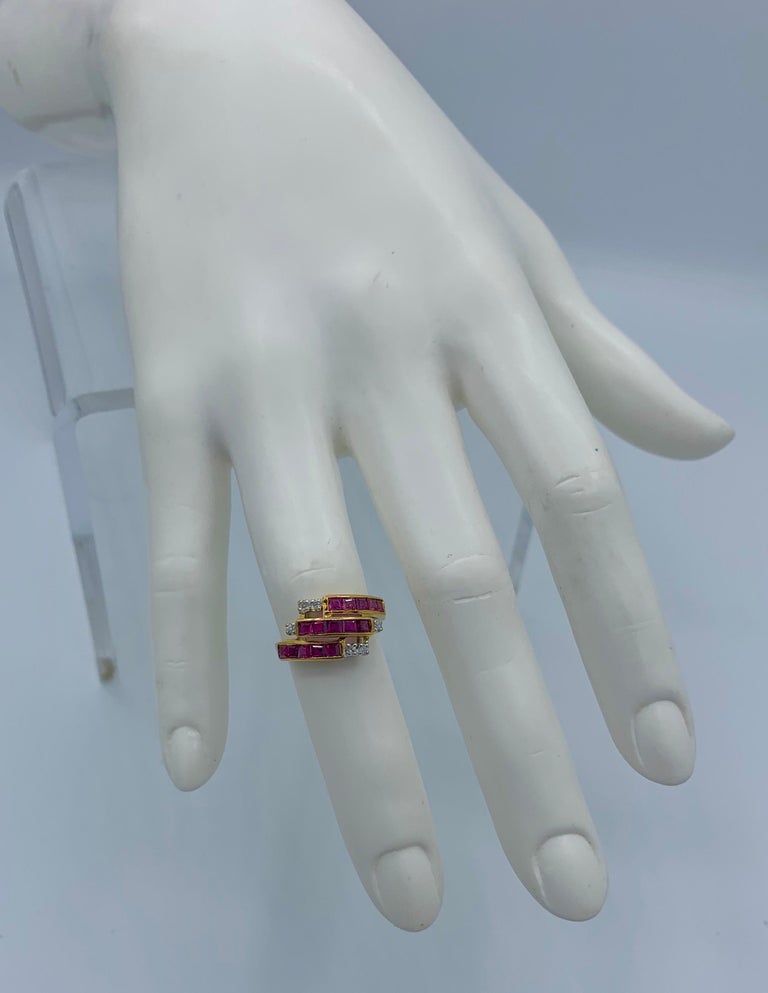 Princess Cut Ruby Diamond Ring Stacking Stack 14 Karat Gold Wedding ...