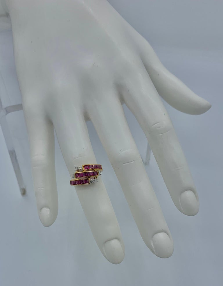 Princess Cut Ruby Diamond Ring Stacking Stack 14 Karat Gold Wedding ...