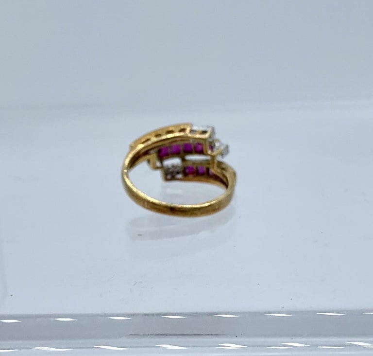 Princess Cut Ruby Diamond Ring Stacking Stack 14 Karat Gold Wedding ...