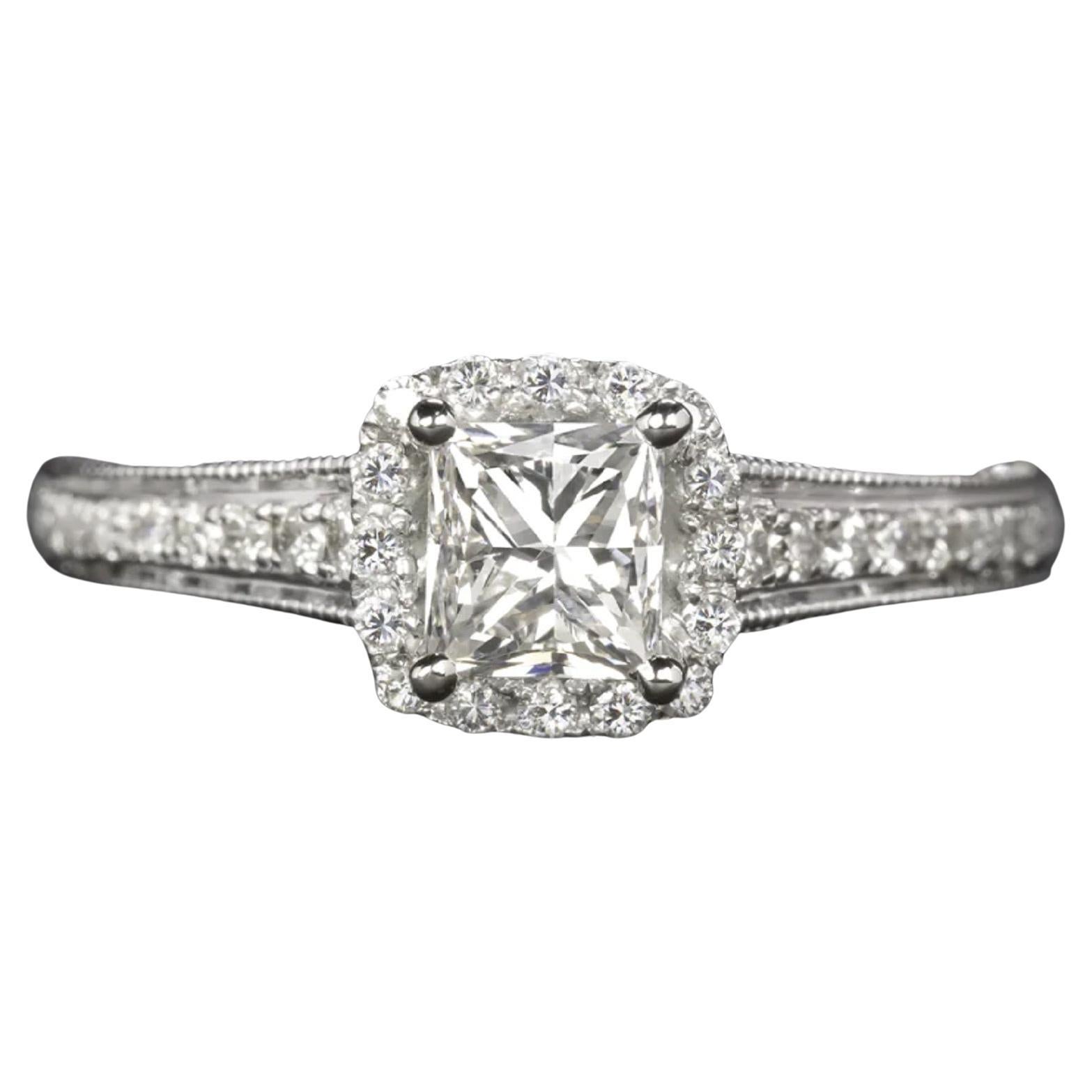 Princess Diamond Engagement Ring For Sale at 1stDibs