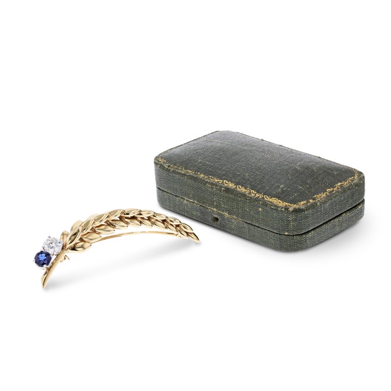 Princess Margaret's Sapphire and Wheat Brooch at 1stDibs