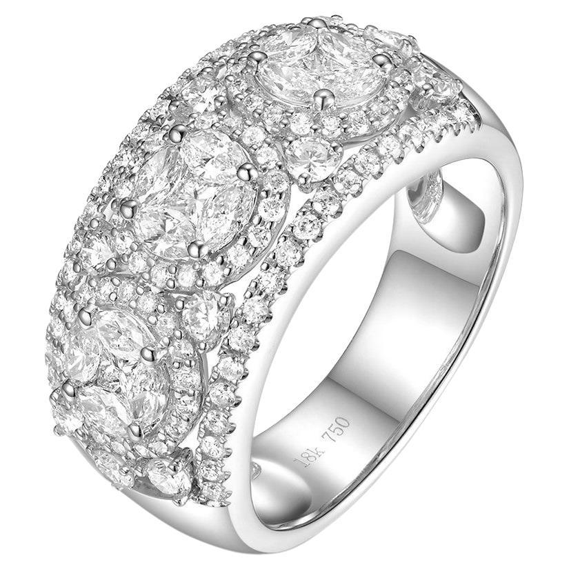 Marquise and Princess Cut Diamonds Ring in 18 Karat Gold For Sale at ...