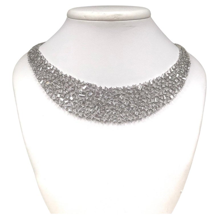 Princess Style Necklace with Princess and Baguette Diamonds. D22.70ct.t ...