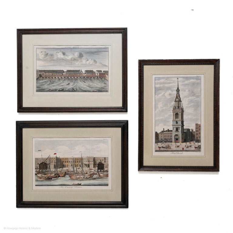 Print, Handcolored, Copperplate, Engraved, London Bridge, William ...