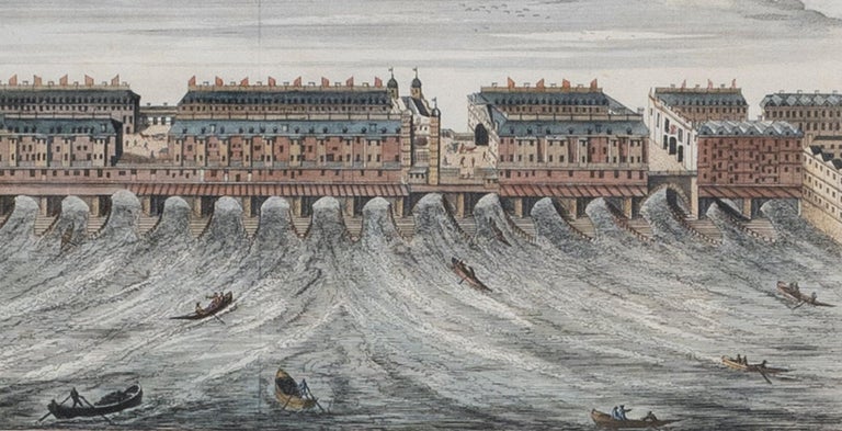 Print, Handcolored, Copperplate, Engraved, London Bridge, William ...