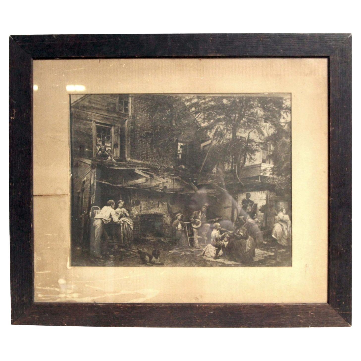 Print of Aristocratic Drawing Room Scene Set in Gilt Frame For Sale at ...