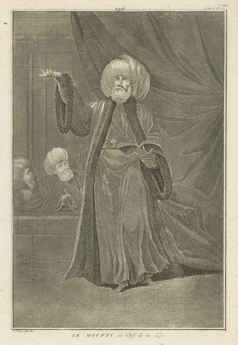 Print of a Mufti or Sunni Islamic Scholar, an Interpreter of Islamic ...