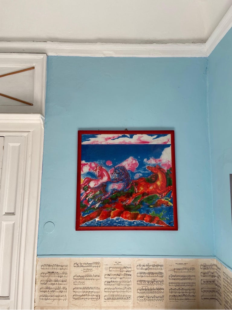 Print on fabric signed Aligi Sassu, 1970s For Sale at 1stDibs
