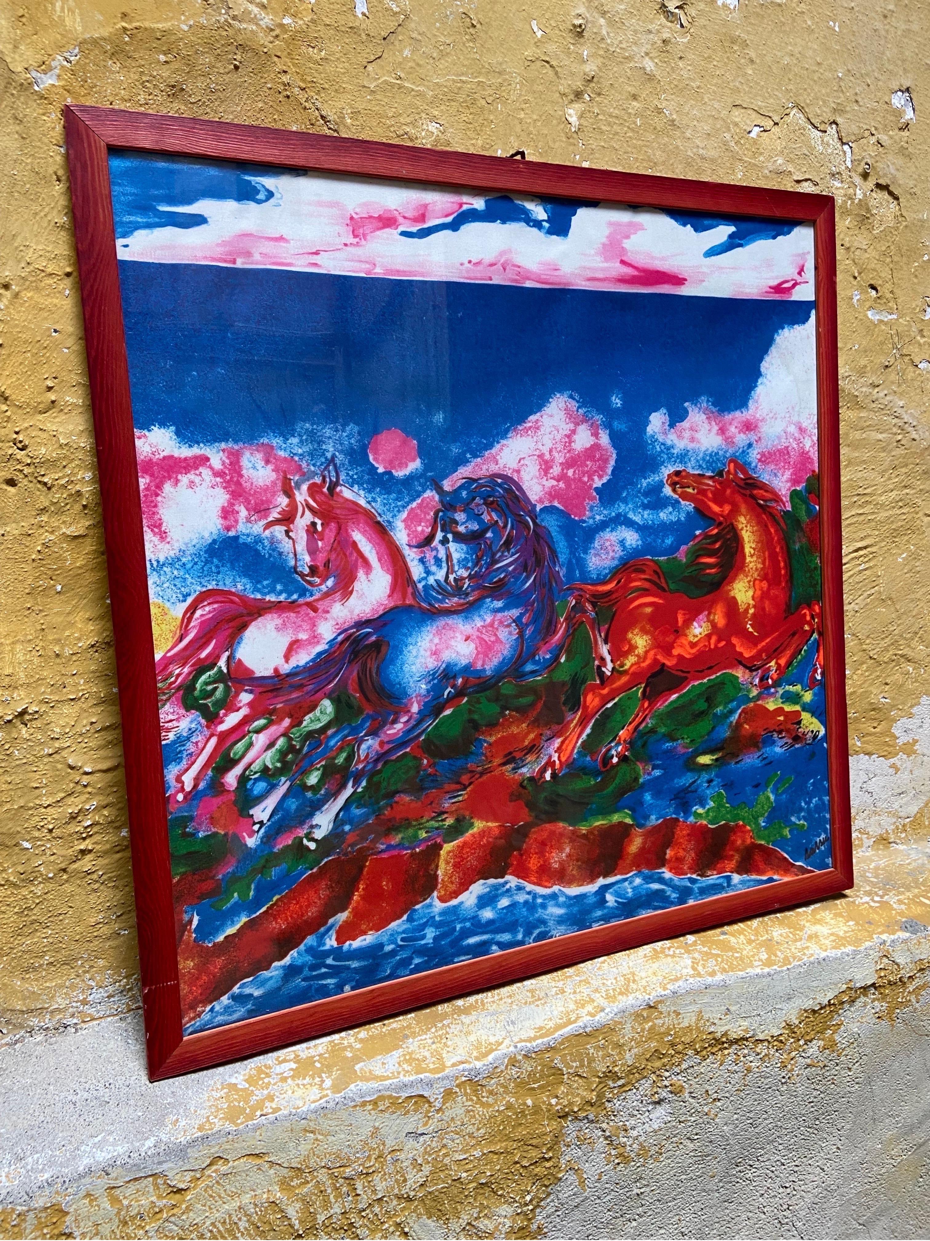 Print on Fabric Signed Aligi Sassu, 1970s For Sale at 1stDibs