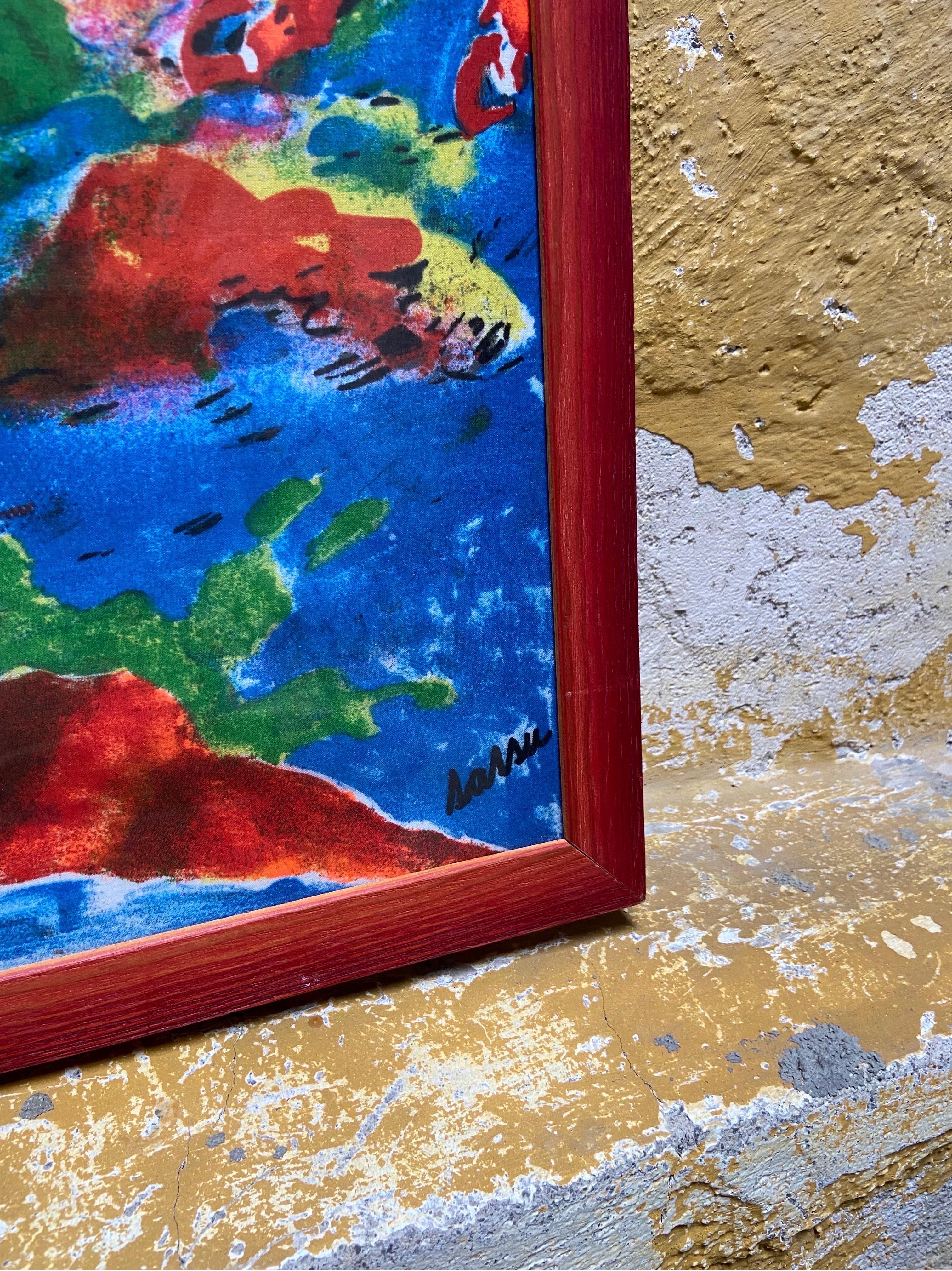 Print on Fabric Signed Aligi Sassu, 1970s For Sale at 1stDibs