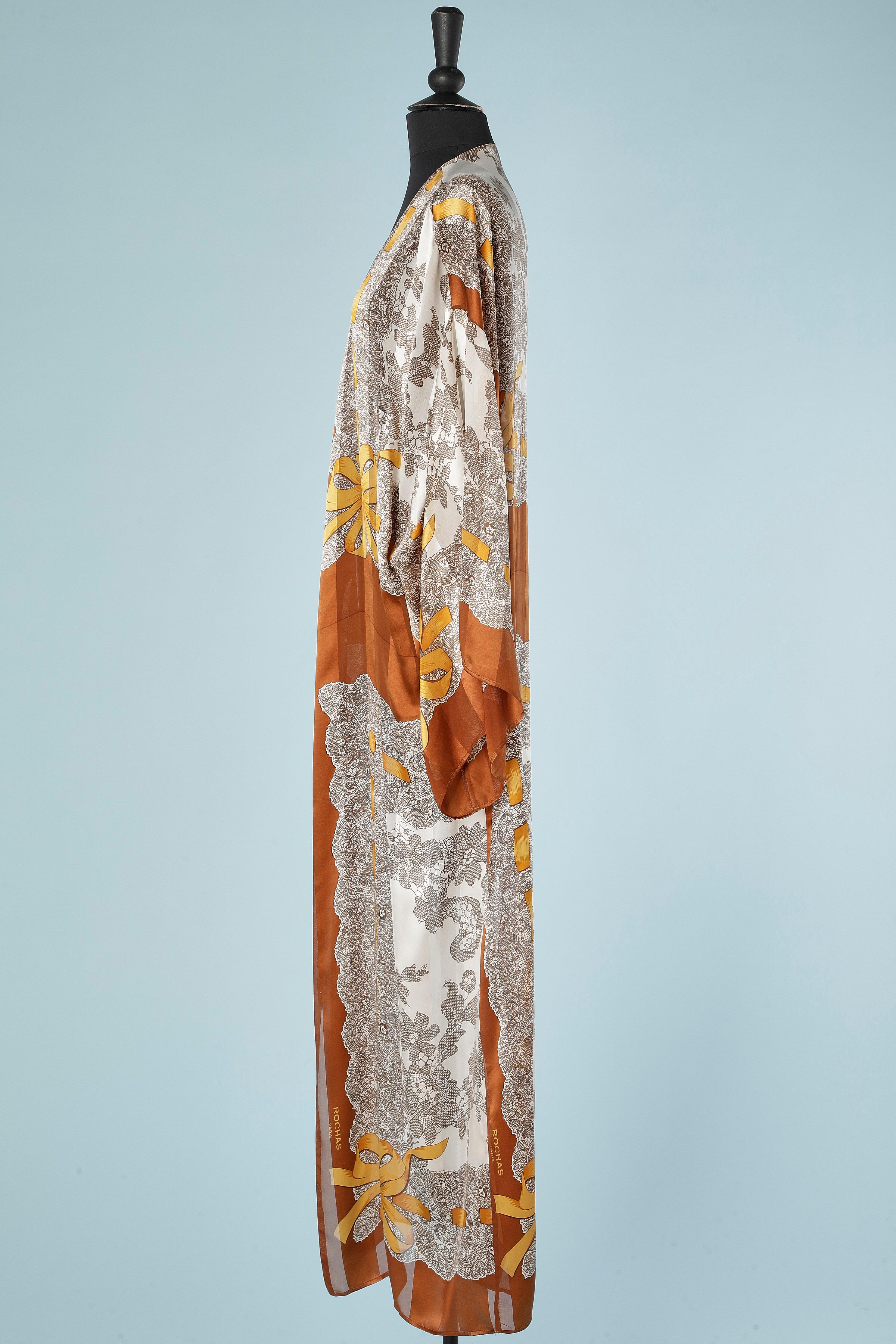 Printed silk déshabillé Rochas Circa 1980 For Sale at 1stDibs