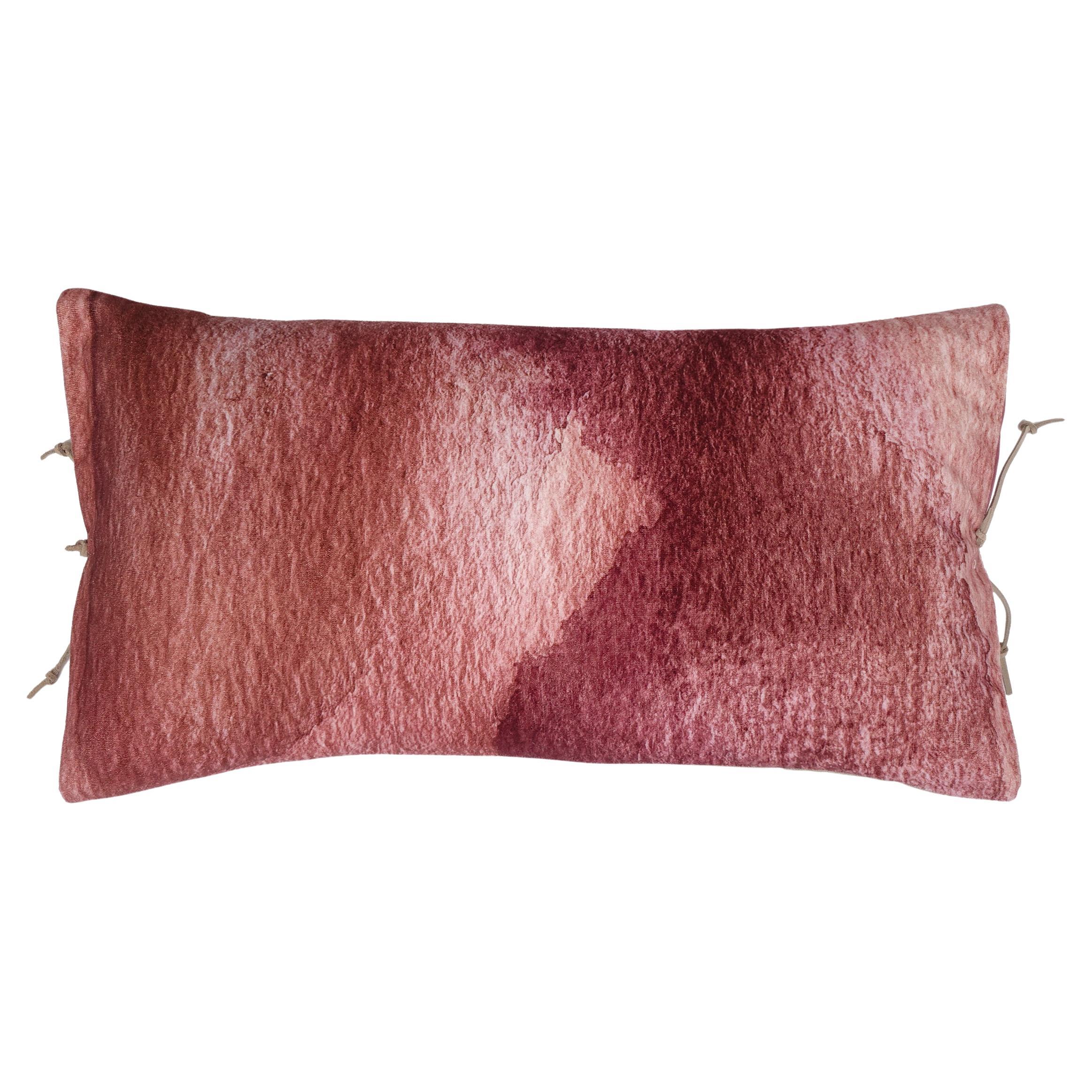 Printed Velvet Pillow Smudge Carbon For Sale at 1stDibs