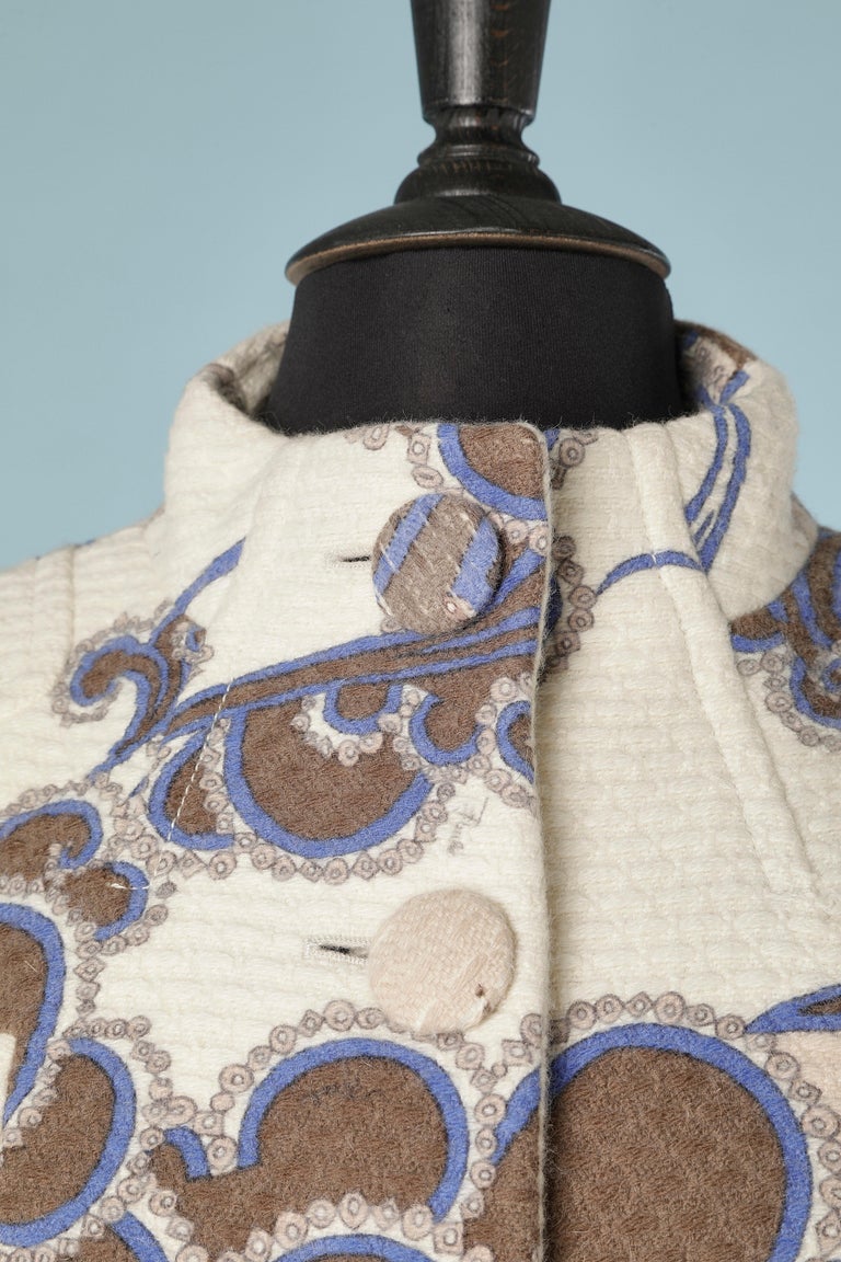 Printed wool and angora single breasted coat Emilio Pucci For Sale at ...