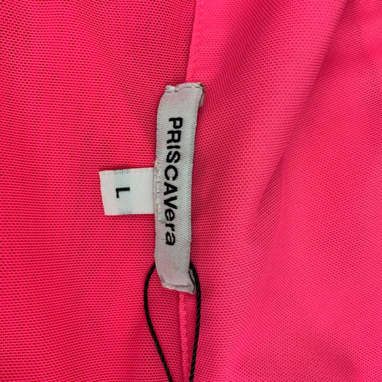 PRISCAVera Size L Pink Nylon See Through Button Up Shirt For Sale at ...
