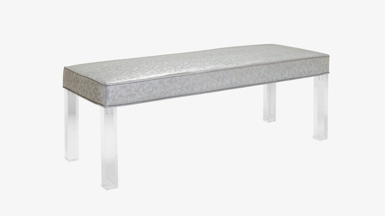 Prism Bench in Sharkskin Motif Leather by Montage For Sale at 1stDibs