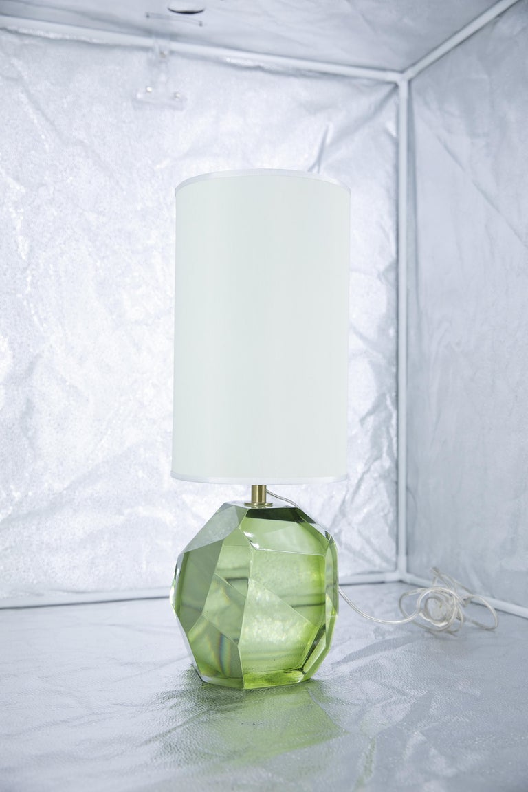Prism Murano Glass Table Lamp, Made in Italy, Green Color at 1stDibs ...