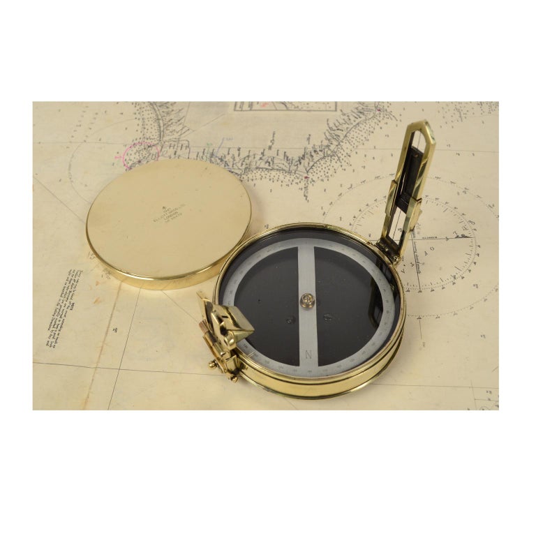 1941 Vintage Prismatic Brass Magnetic Nautical Compass by ELLIOT BROS ...