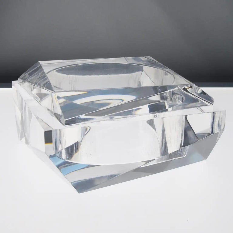 Prismatic Clear Lucite Box, Italy 1960s For Sale at 1stDibs