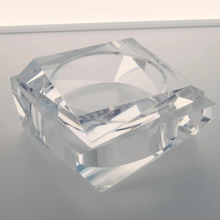 Prismatic Clear Lucite Box, Italy 1960s For Sale at 1stDibs