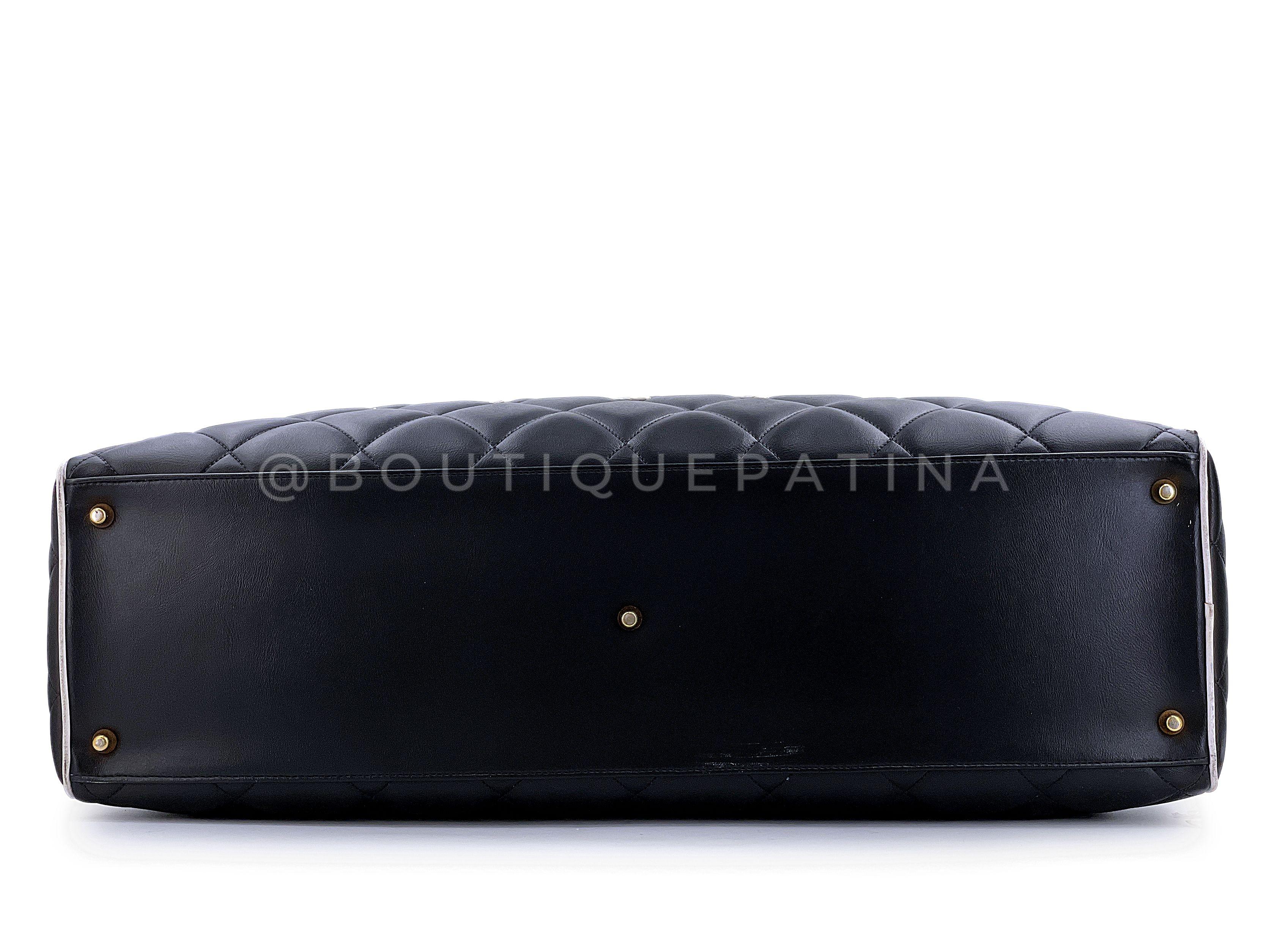 Pristine Chanel 1995 Vintage Black Letter Large Bowler Duffle Bag 67789 ...