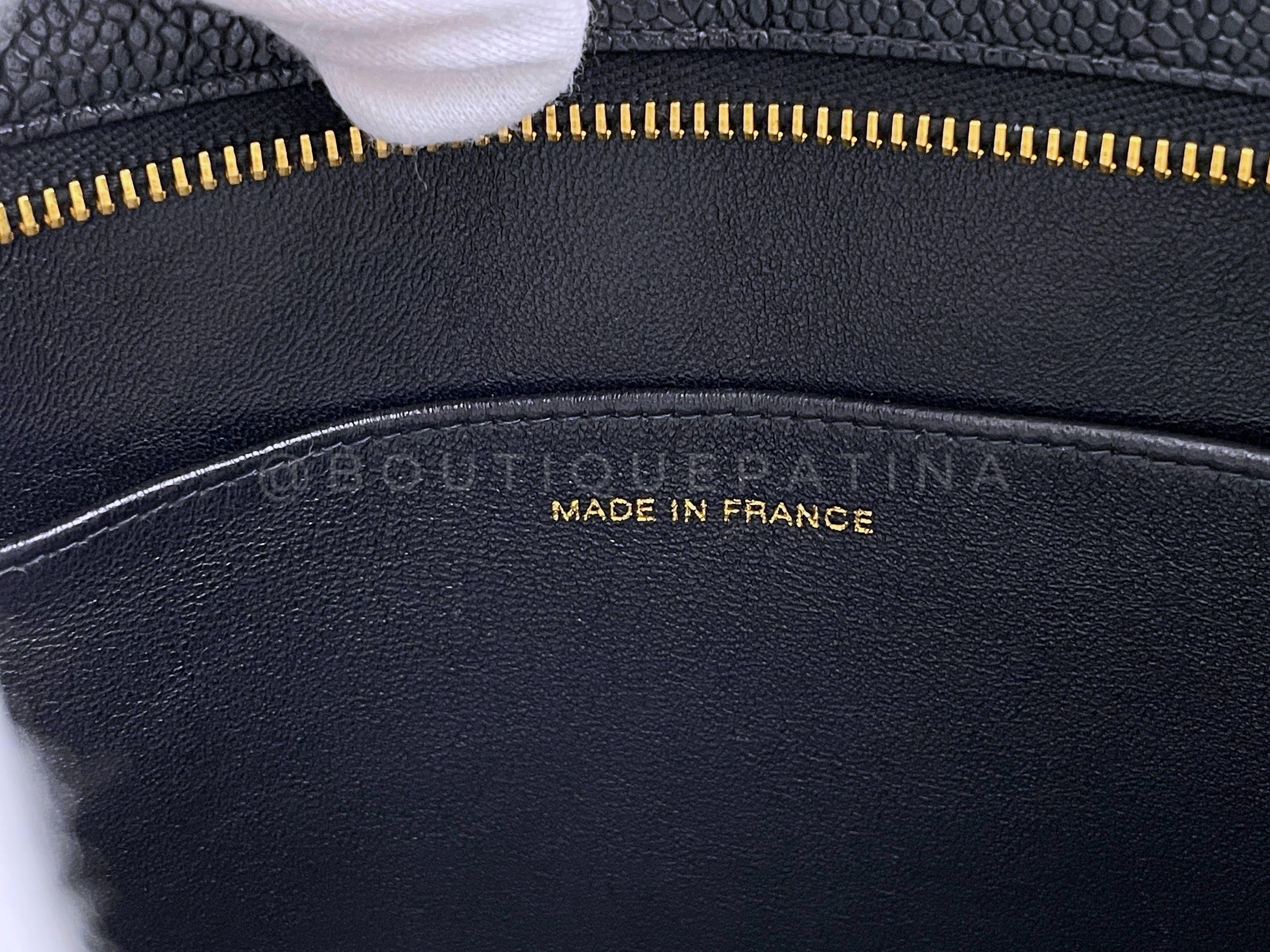 Pristine Chanel 1997 Vintage Black Caviar Medallion Tote Bag 24k GHW ...