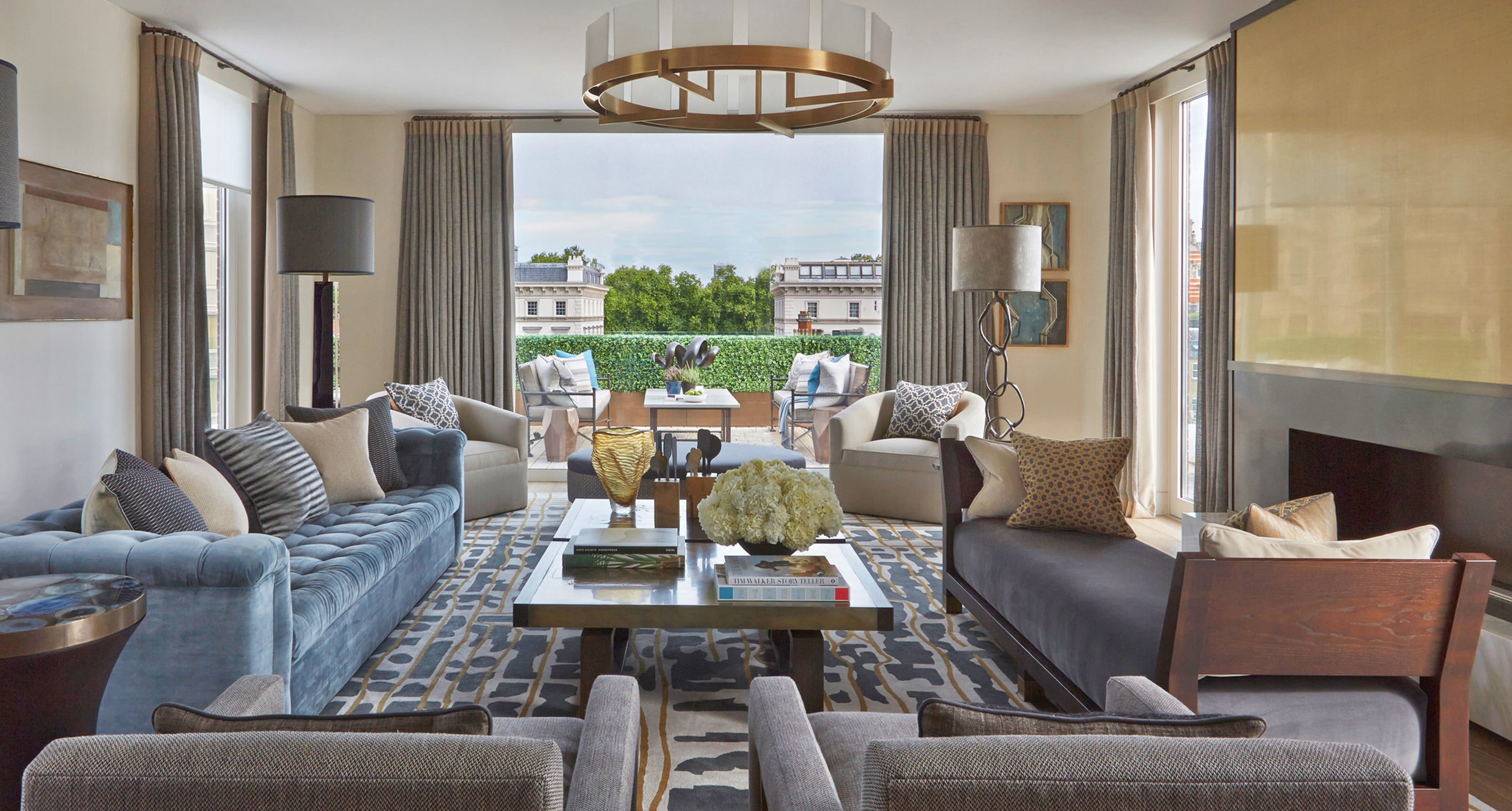 Helen Green Design Penthouse North Living Room by Helen Green Design ...