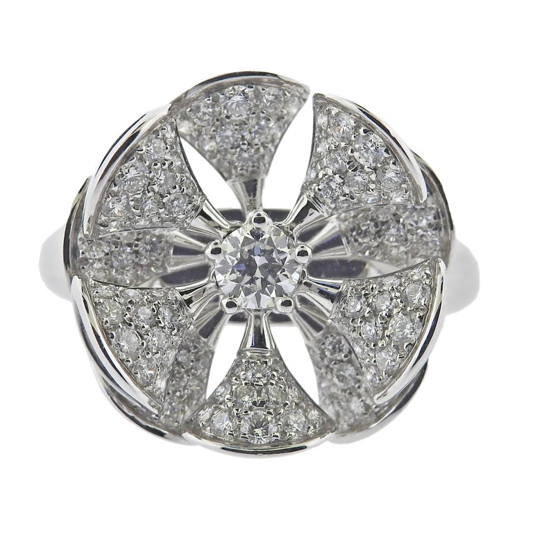 Products Bulgari Diva's Dream Diamond White Gold Flower Ring 128770 For ...