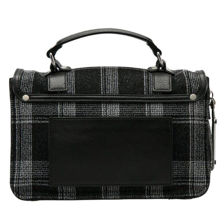 Proenza Schouler Black/White Monochrome Plaid and Leather Tiny PS1 ...