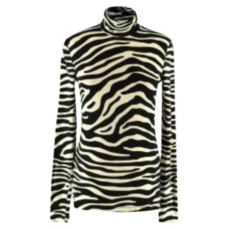 Proenza Schouler White Label Zebra Print Turtle Neck Top For Sale at ...