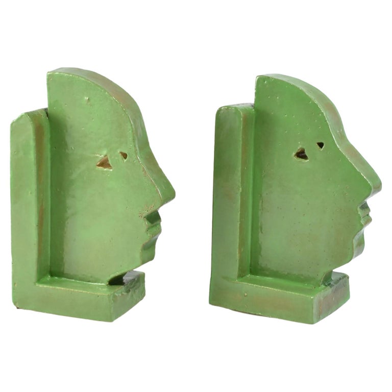 Profile Bookend in Green For Sale at 1stDibs