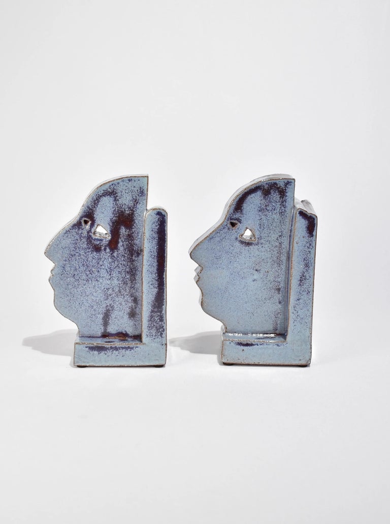Profile Bookend in Speckled Blue For Sale at 1stDibs