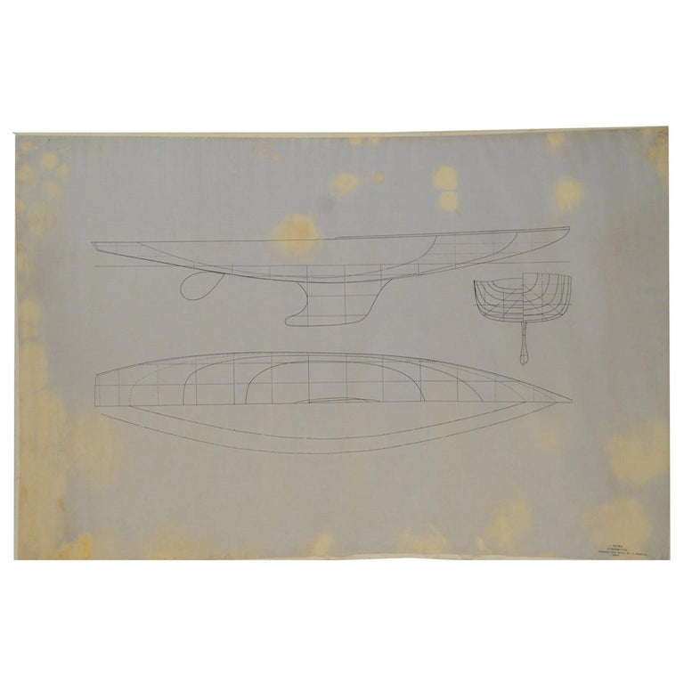 1899 Antique Fiametta Racing Boat Project by Charles Sibbick Uffa Fox ...