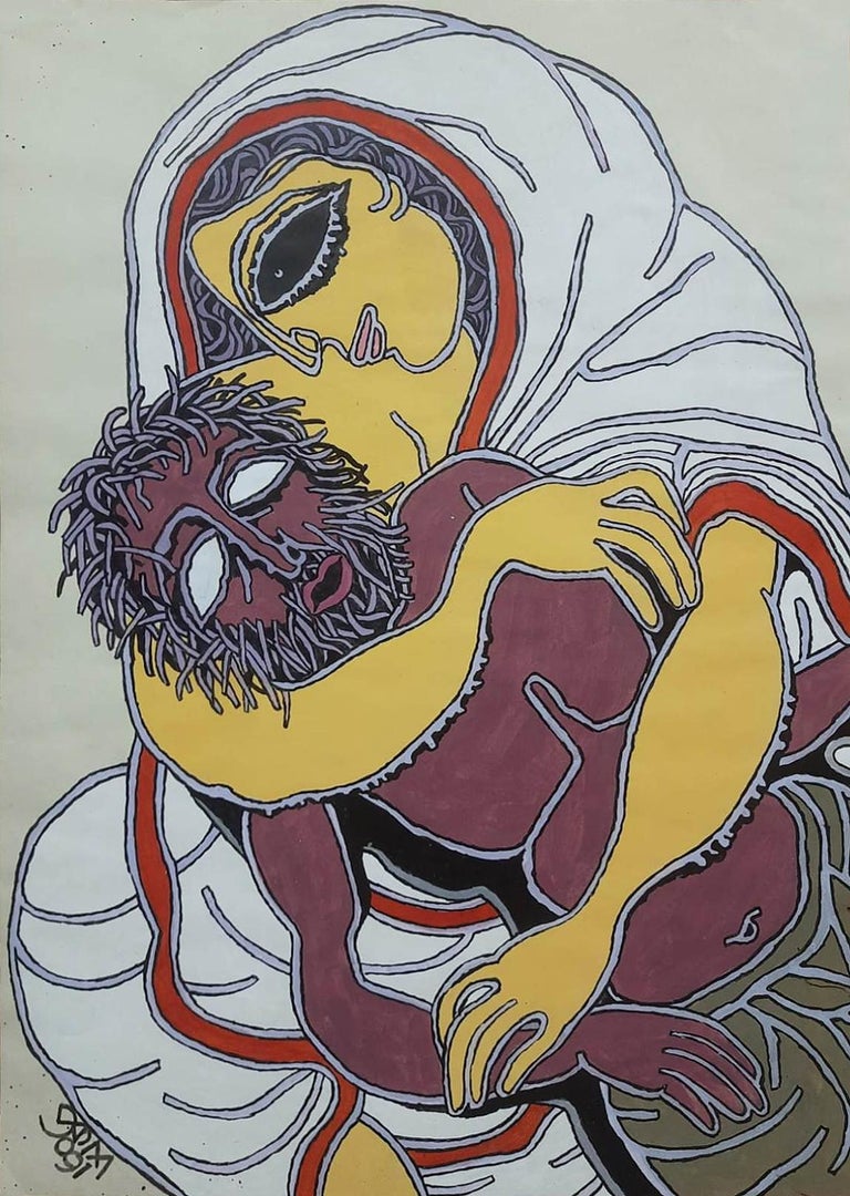 Prokash Karmakar - Untitled, Watercolour Acrylic on Paper by Master Indian Artist "In Stock" For ...