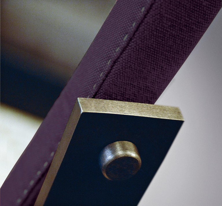 Customizable Promemoria Ingrid Mirror in Bronze and Fabric Covering by ...