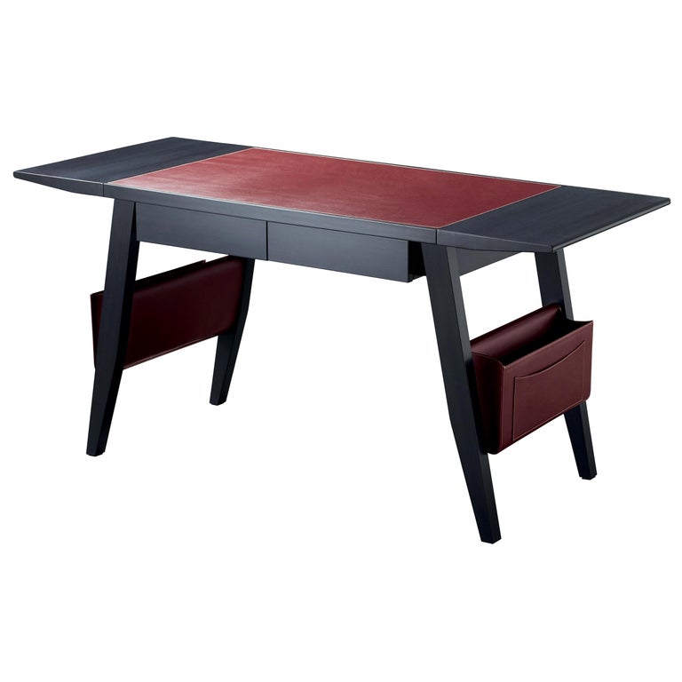 Customizable Promemoria Isaac Writing Desk in Leather and Wood by Romeo ...