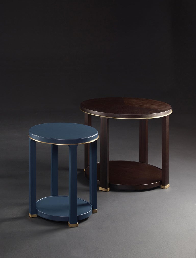 Customizable Promemoria Momus Small Table in Brown Mahagony and Bronze ...